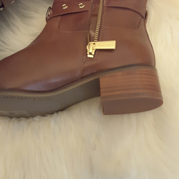 Michael Kors | Shoes | Michael Kors Leather Boot With Gold Hardware ...
